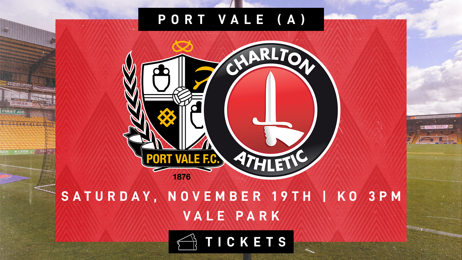 Port Vale away tickets now on sale | Charlton Athletic Football Club