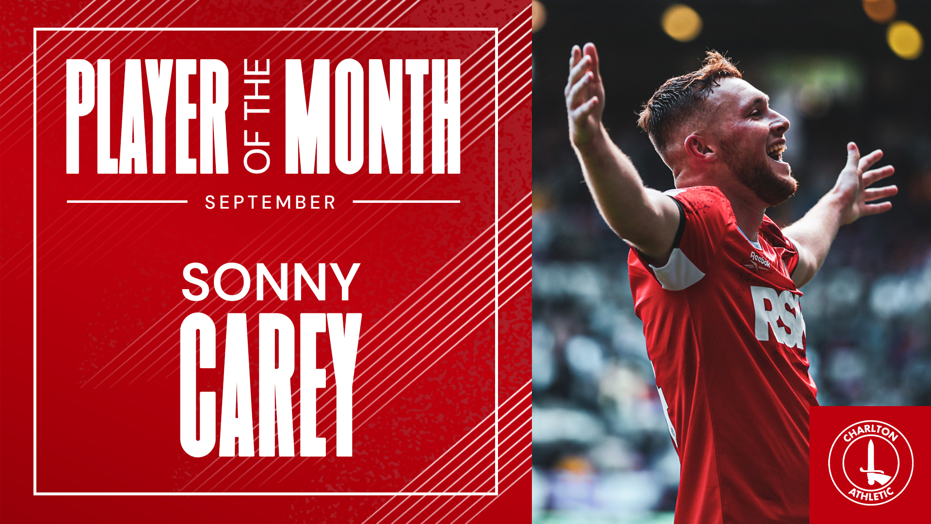 Sonny Carey voted Player of the Month for September | Charlton Athletic Football Club