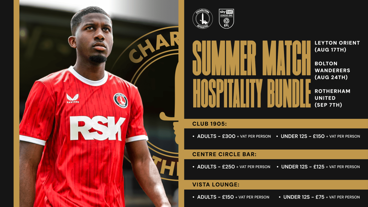 Watch opening three home fixtures in style | Charlton Athletic Football Club