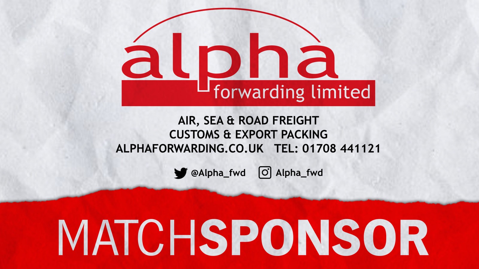 Alpha Forwarding to sponsor Saturday's fixture against Fleetwood Town ...