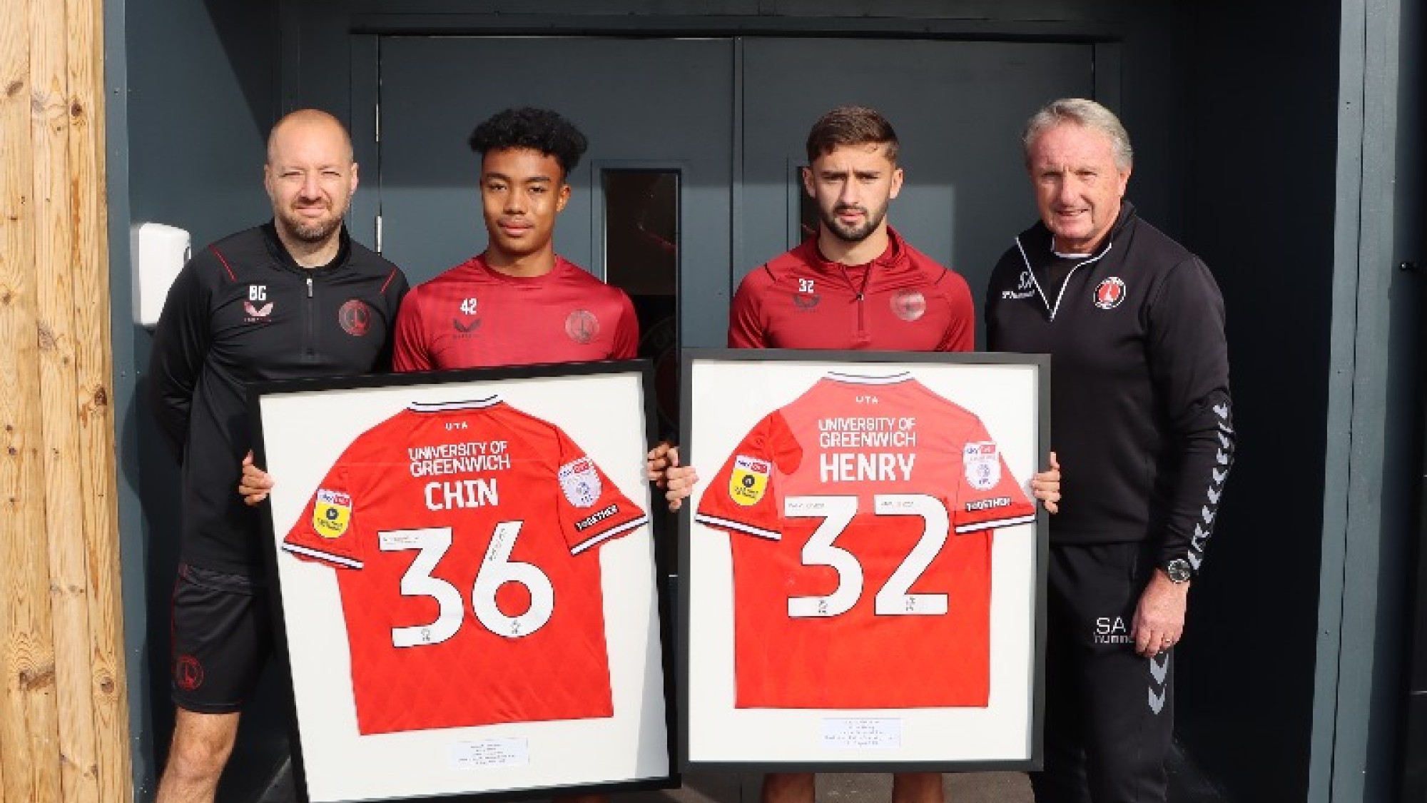 Henry and Chin presented with framed league debut shirts | Charlton ...