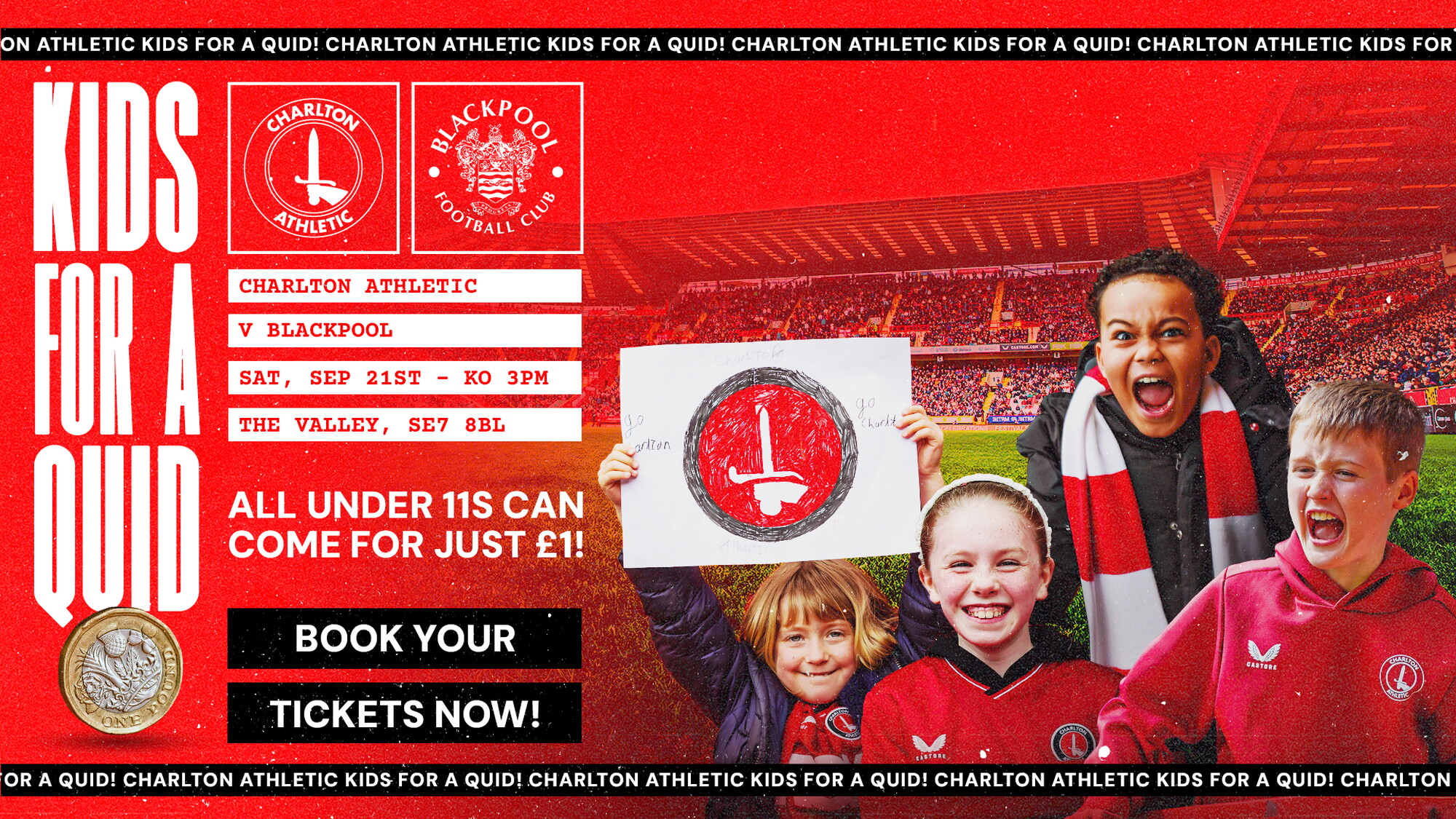 Kids for a Quid v Blackpool! | Charlton Athletic Football Club