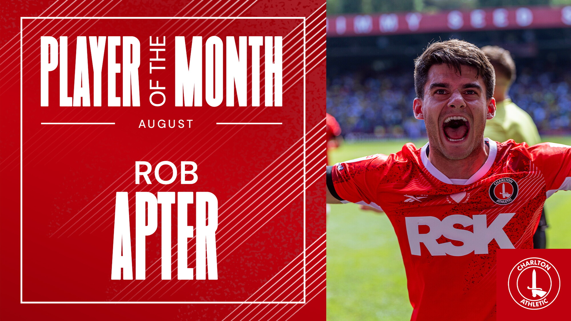 Rob Apter wins Player of the Month for August | Charlton Athletic ...