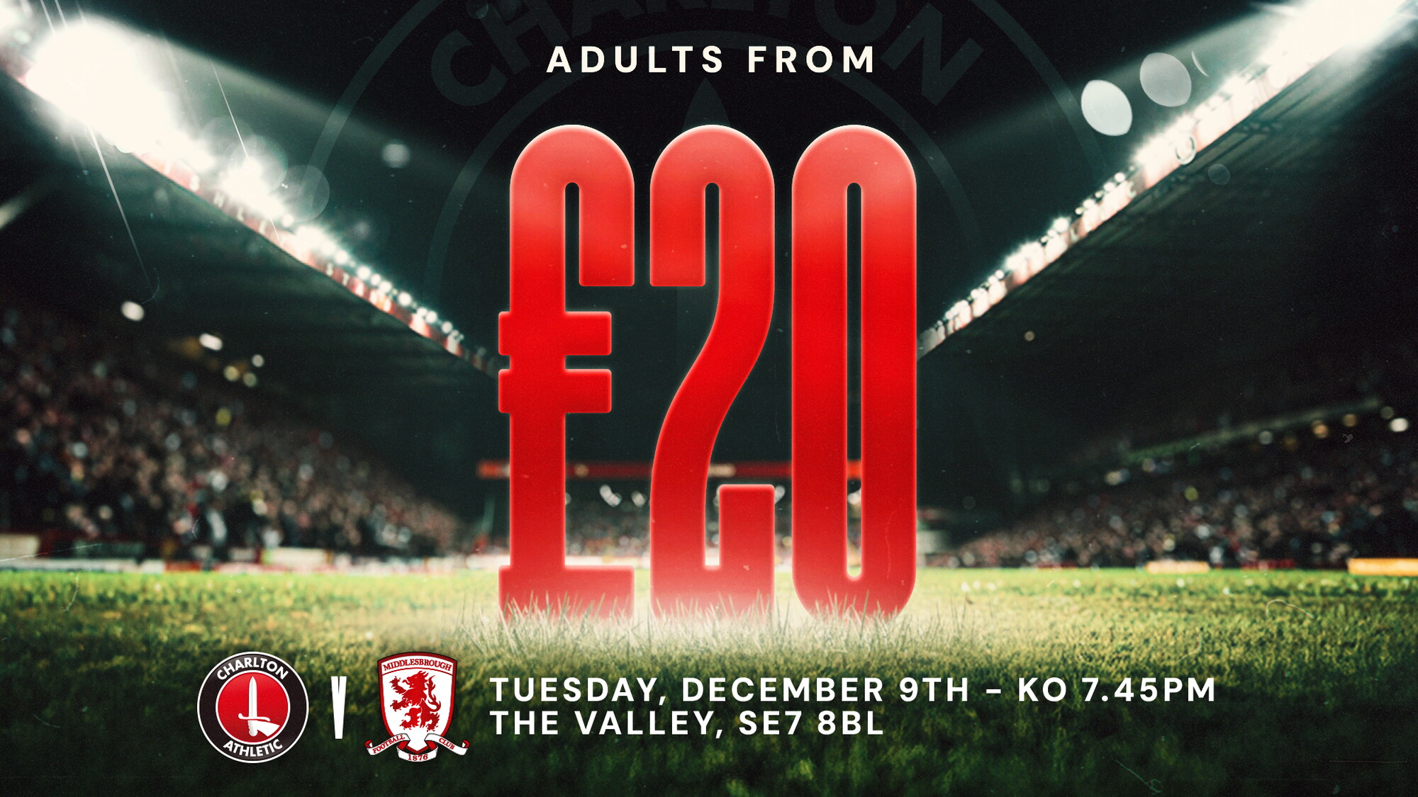 Tickets from £20 for midweek Boro clash | Charlton Athletic Football Club